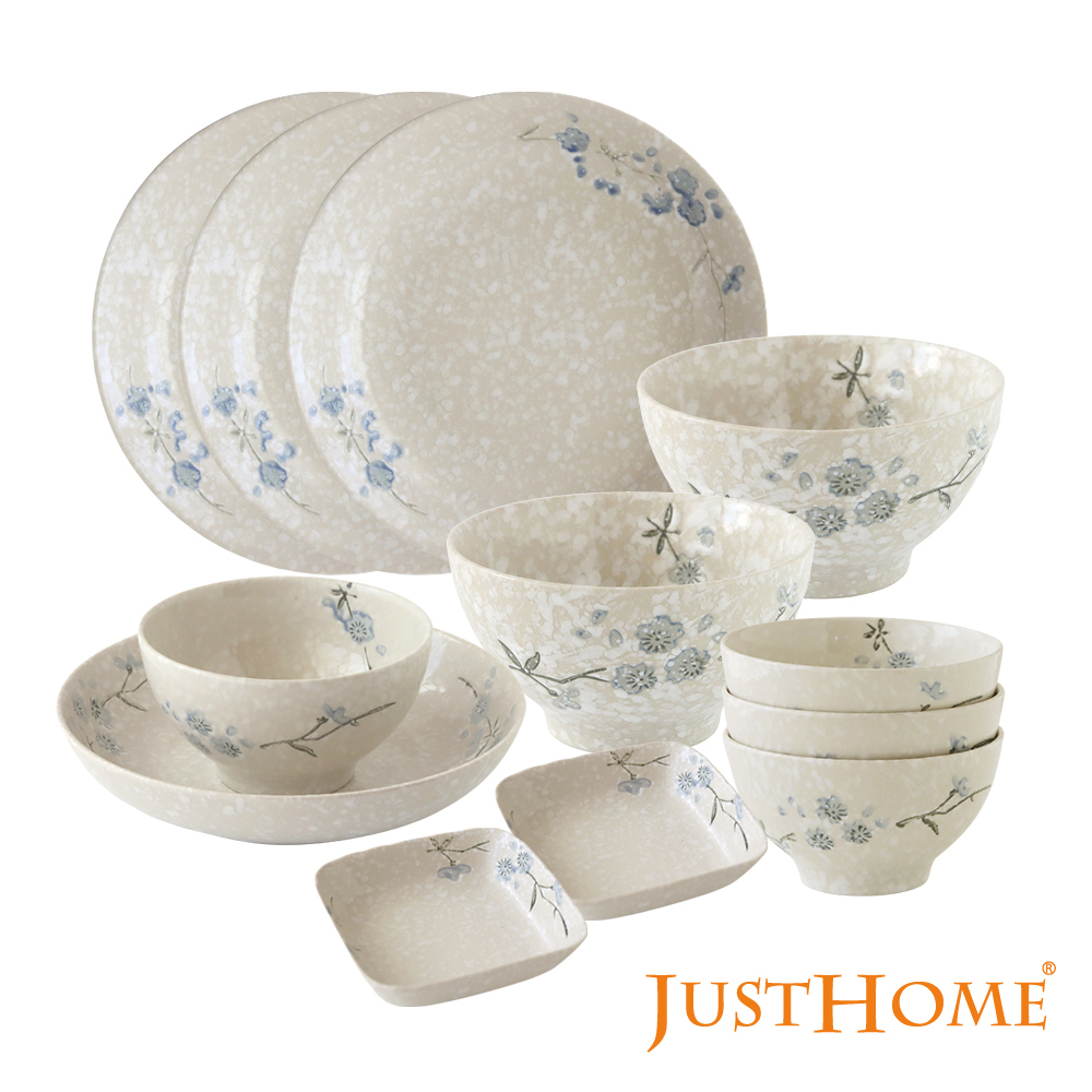 Just Home日式櫻花陶瓷超值12件碗盤餐具組(飯碗+湯盤) - PChome 24h購物