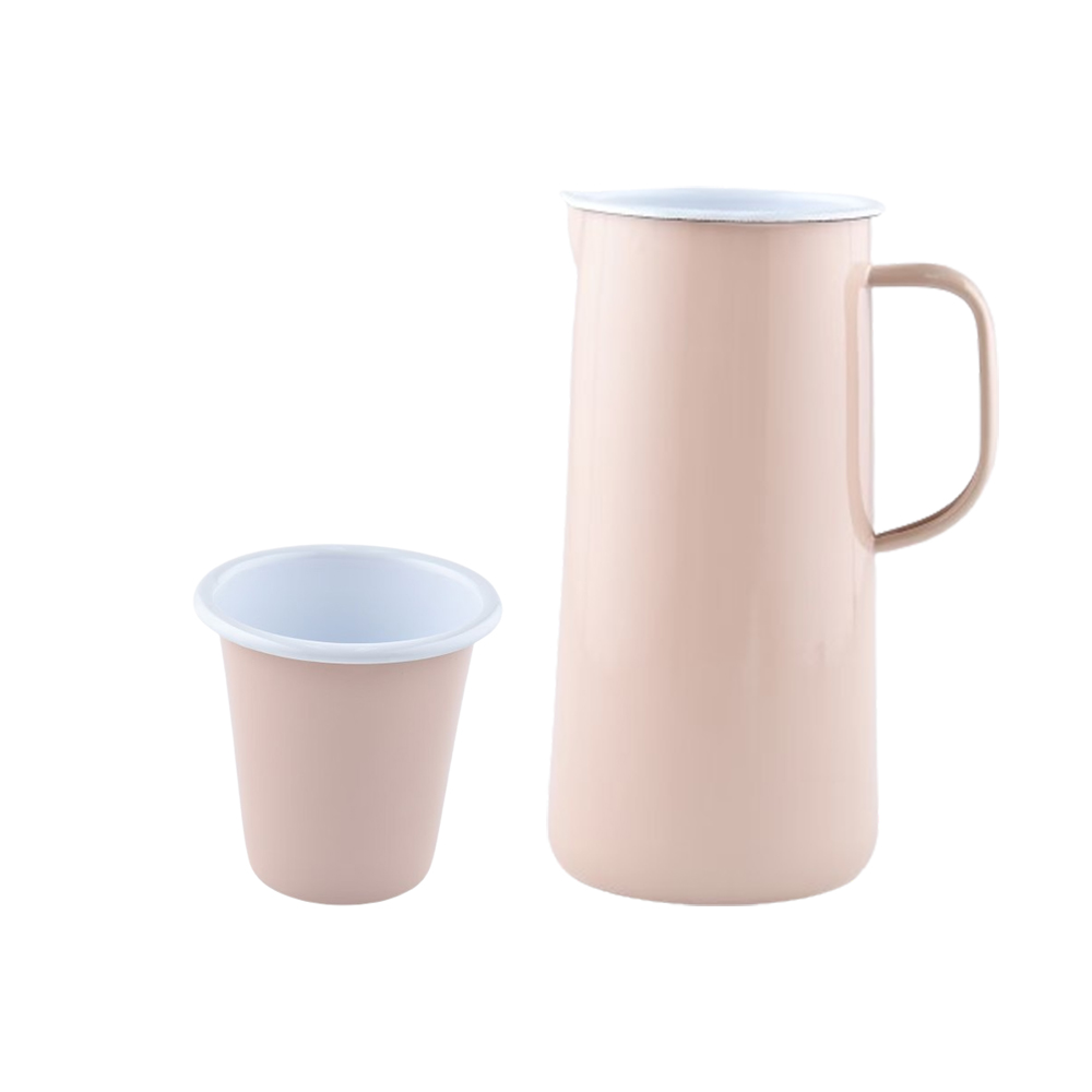 Falcon 獵鷹琺瑯 琺瑯3品脫冷水壺 1.7L+水杯 310ml 瑪莉玫瑰粉 - PChome 24h購物