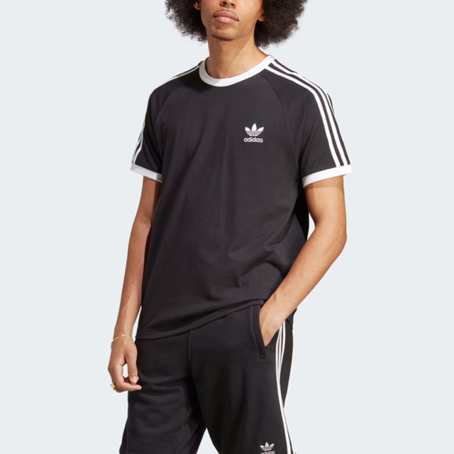 Adidas 3-Stripes Tee [IA4845] 男 短袖 上衣 T恤 亞洲版 復古 休閒 修身 撞色 黑白 - PChome 24h購物