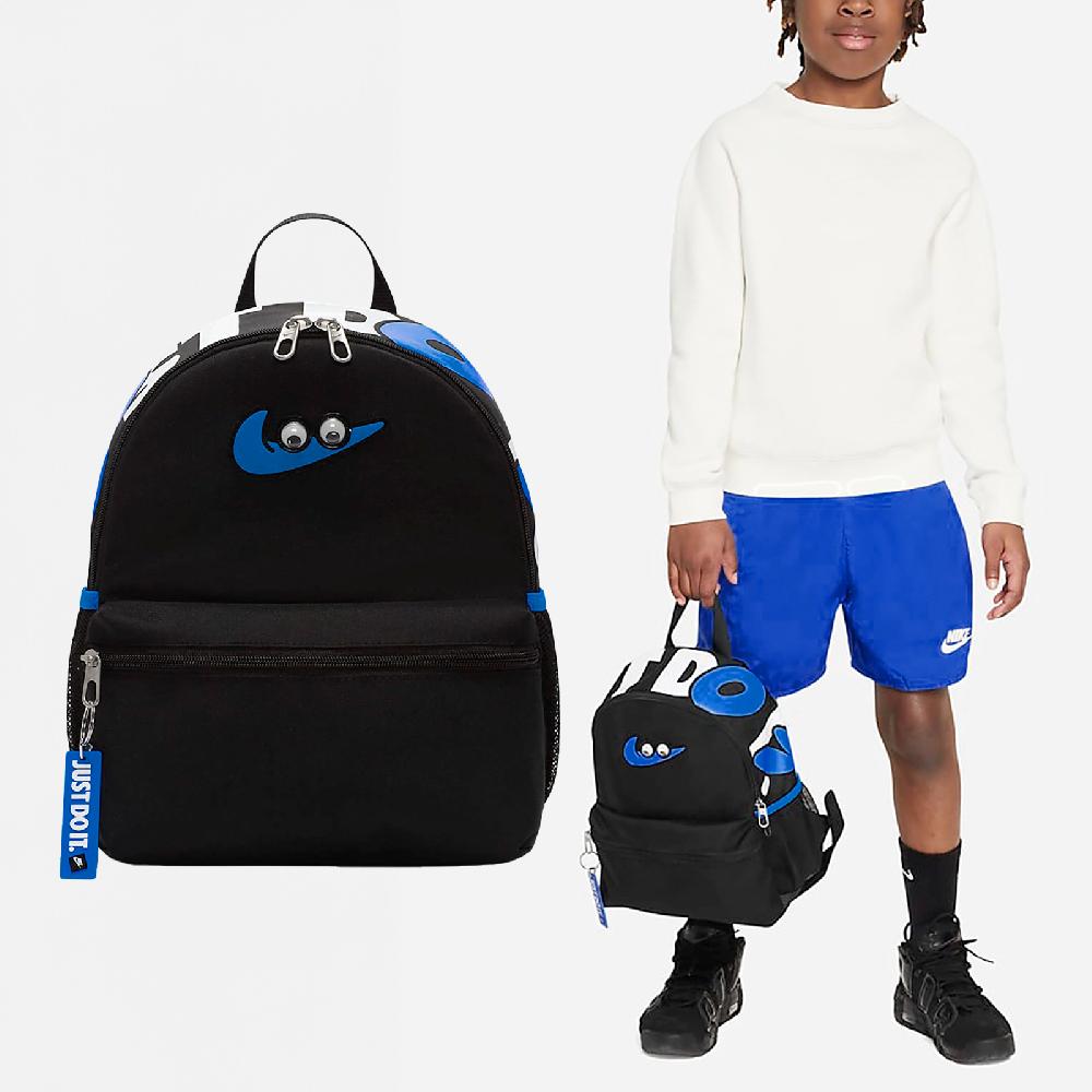 Nike 耐吉 後背包 Brasilia JDI Mini Backpack 兒童款 黑 藍 多夾層 書包 雙肩包 FZ7259-010 ...