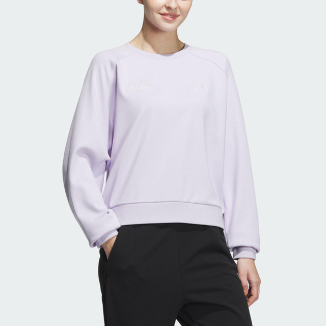 Adidas RCO Crew [IP7089] 女 長袖 上衣 大學T 亞洲版 運動 訓練 休閒 柔軟 舒適 淺紫 - PChome 24h購物