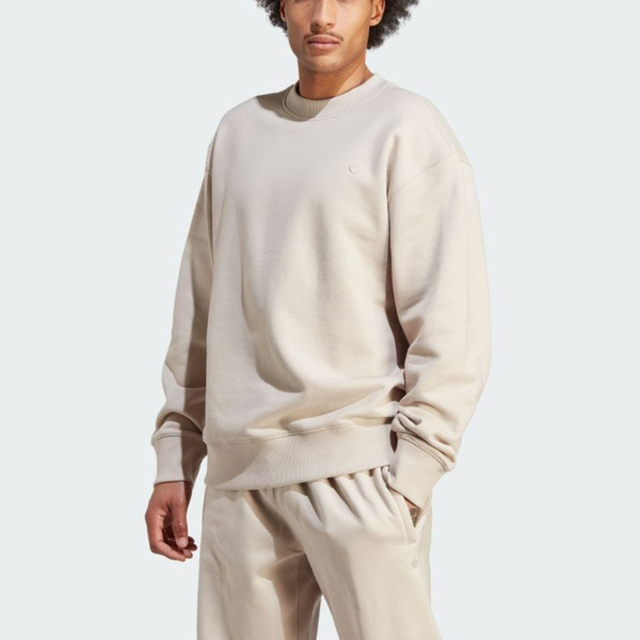 Adidas C Crew FT [IM4397] 男 長袖 上衣 大學T 基本款 簡約 運動 休閒 舒適 奶茶 - PChome 24h購物