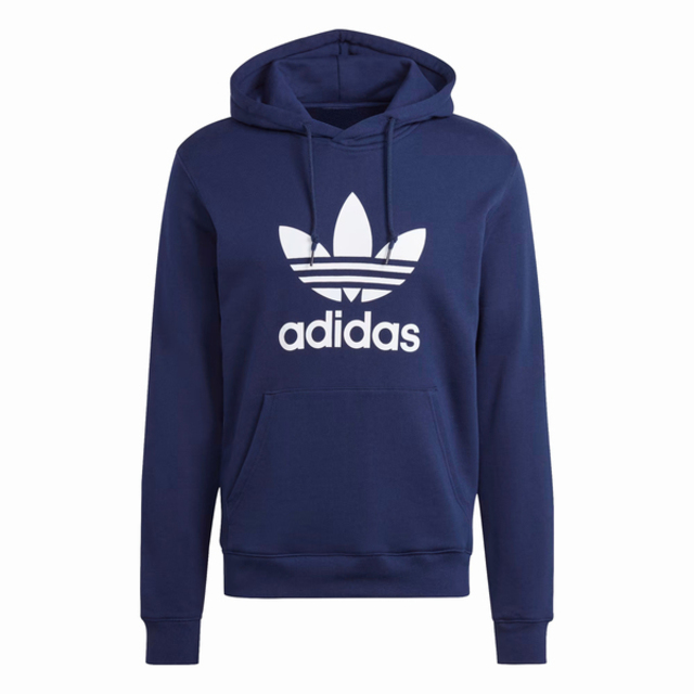Adidas Trefoil Hoody [IM4496] 男 連帽 上衣 帽T 運動 經典 三葉草 休閒 棉質 深藍 - PChome 24h購物