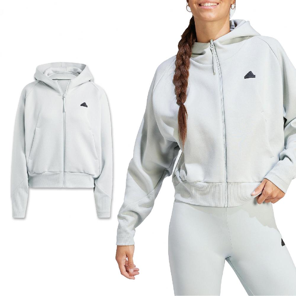 adidas 愛迪達 外套 Z.N.E. Full-Zip 女款 灰 黑 連帽外套 寬版 吸汗 拉鍊口袋 IN5134 - PChome 24h購物
