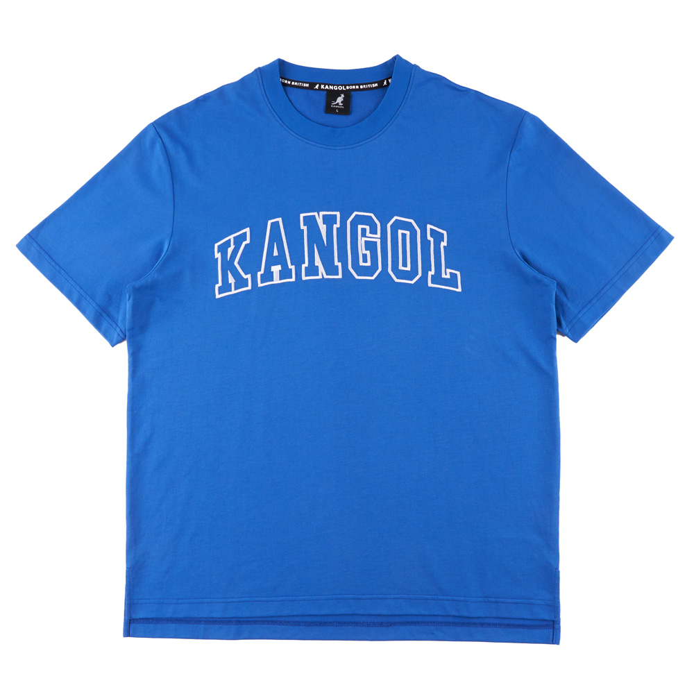 KANGOL 短T 短袖 藍色 大LOGO 刺繡 寬版T 中性 6325103182 - PChome 24h購物