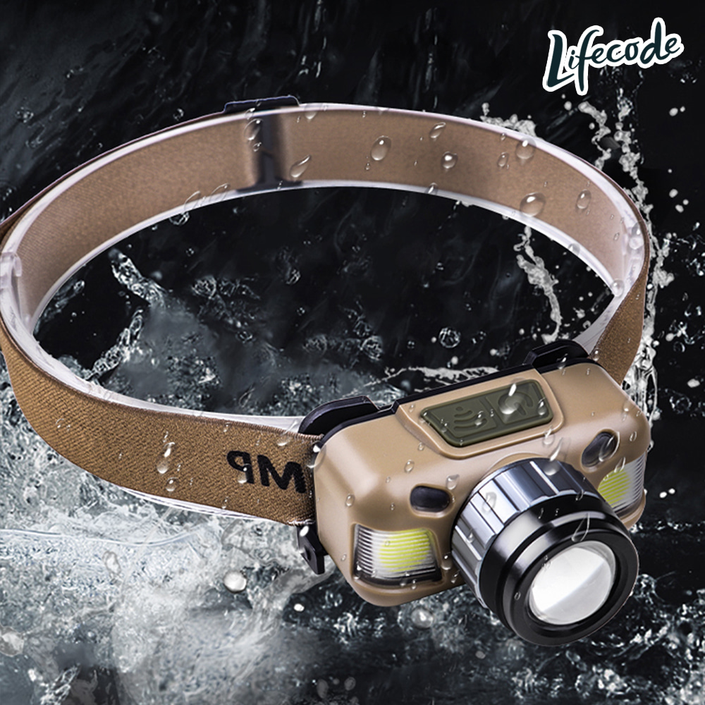 LIFECODE 輕便型頭燈可變焦/手感應-沙色 - PChome 24h購物