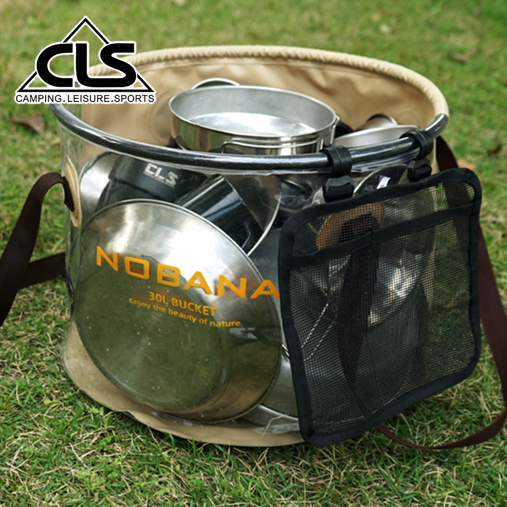 【韓國CLS】NOBANA 30L 加厚摺疊透視水桶 加贈掛袋 /冰桶/露營/釣魚/水袋(卡其色) - PChome 24h購物