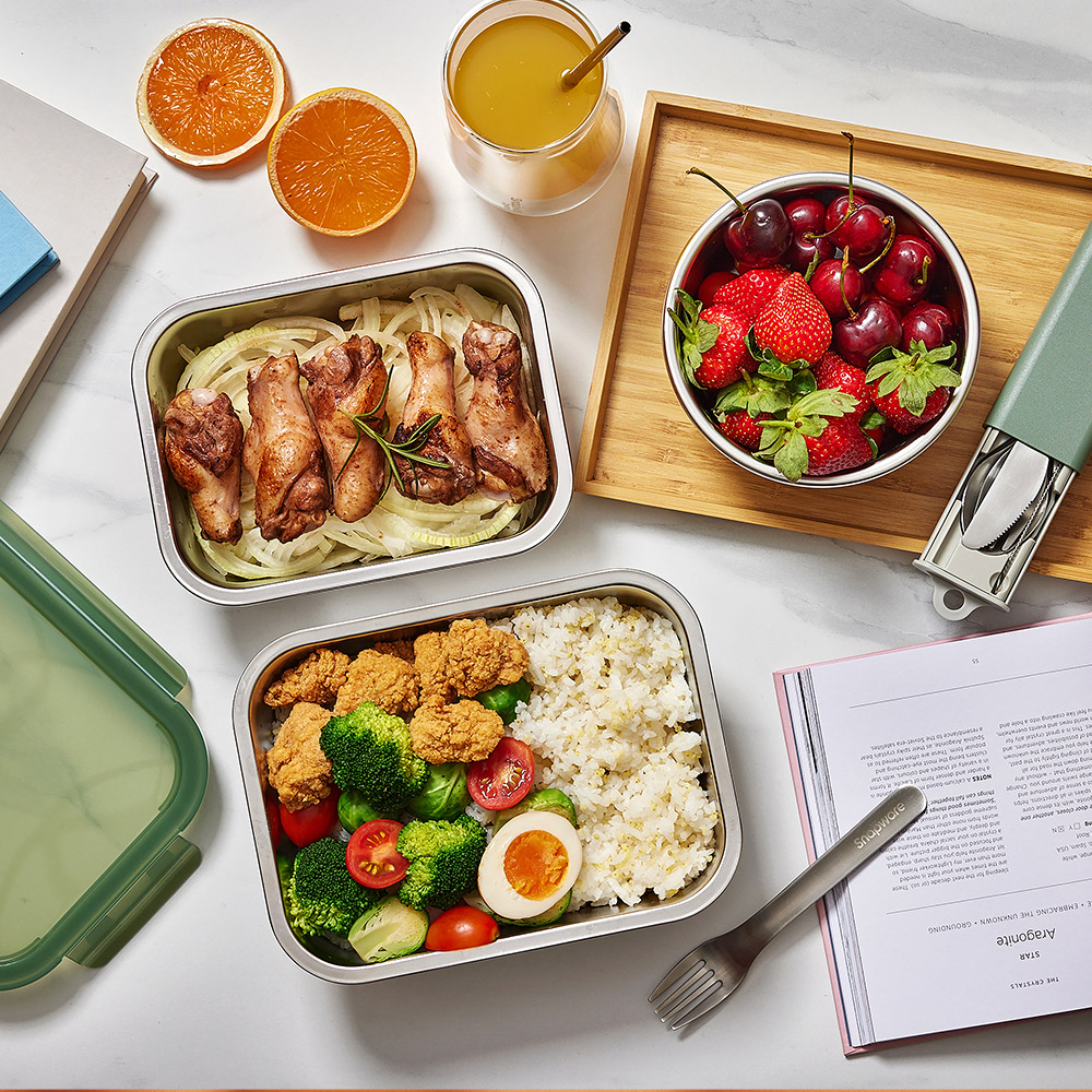 【Snapware 康寧密扣】316不鏽鋼可微波長方形保鮮盒820ML - PChome 24h購物