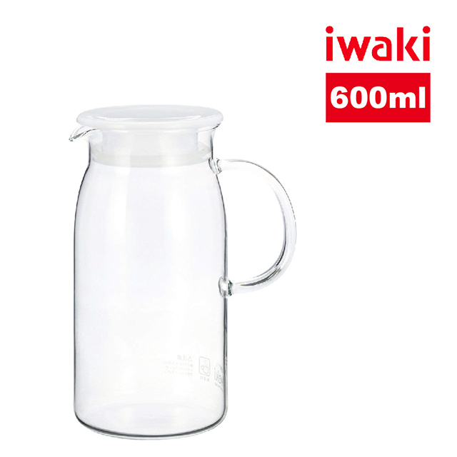 【iwaki】日本品牌耐熱玻璃白蓋水壺(把手款)-600ml - PChome 24h購物
