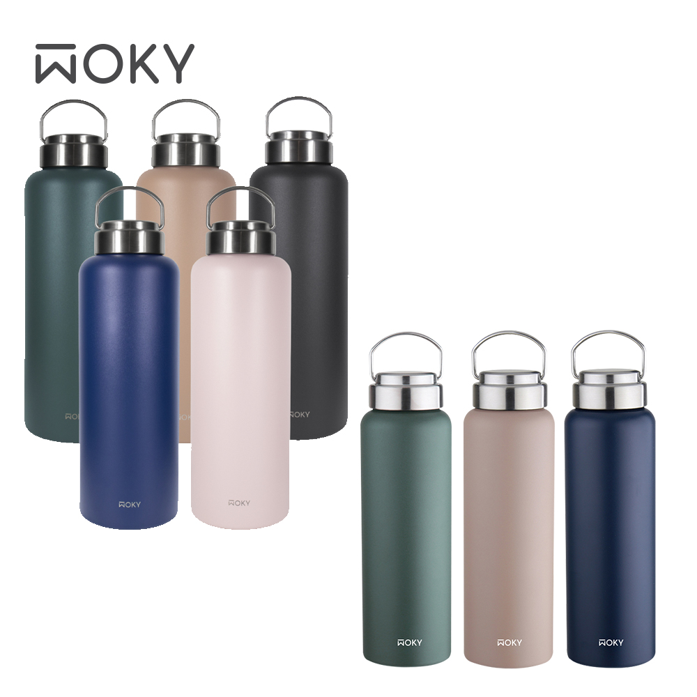 【WOKY 沃廚】提手輕芯鈦瓷易潔層保溫瓶800ml+1200ML - PChome 24h購物
