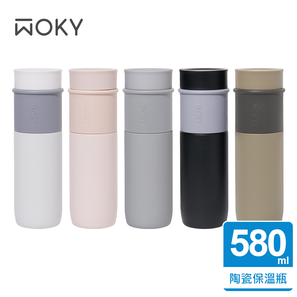 【WOKY 沃廚】JIN真瓷系列-極簡輕量陶瓷保溫瓶580ML - PChome 24h購物