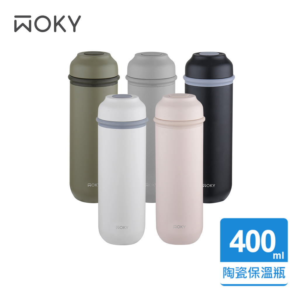 【WOKY 沃廚】JIN真瓷系列-輕量隨行陶瓷保溫瓶400ML-升級版 - PChome 24h購物