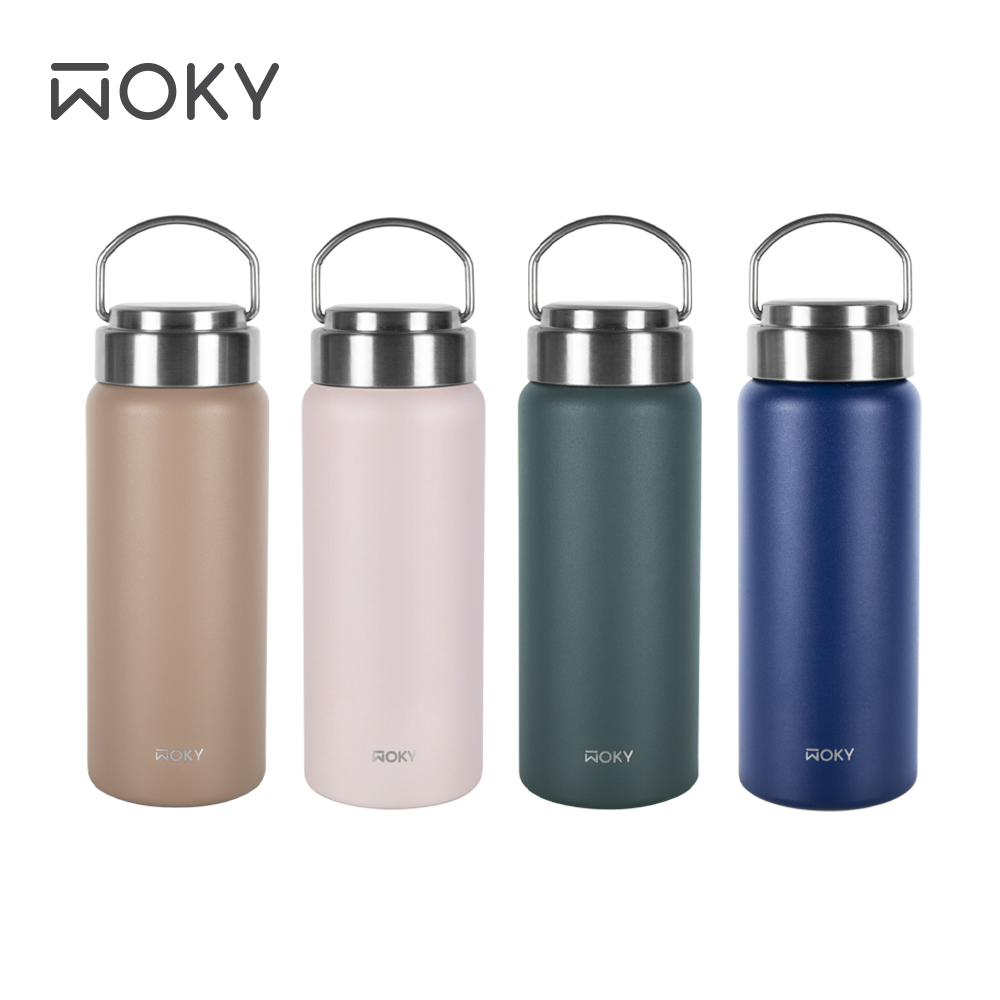 【WOKY 沃廚】提手輕芯鈦瓷易潔層保溫瓶500ml - PChome 24h購物