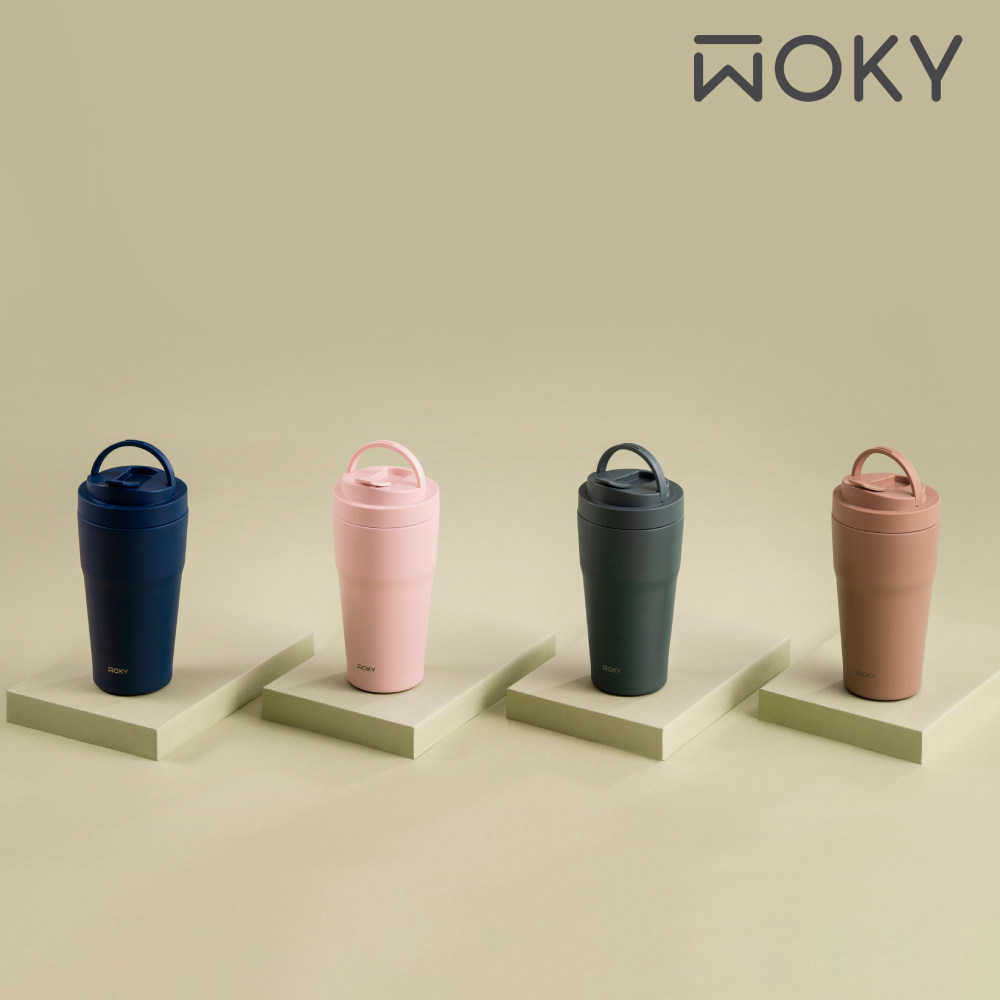 【WOKY 沃廚】-[ ]渾圓杯-手提雙層陶瓷易潔層保溫杯550ml - PChome 24h購物