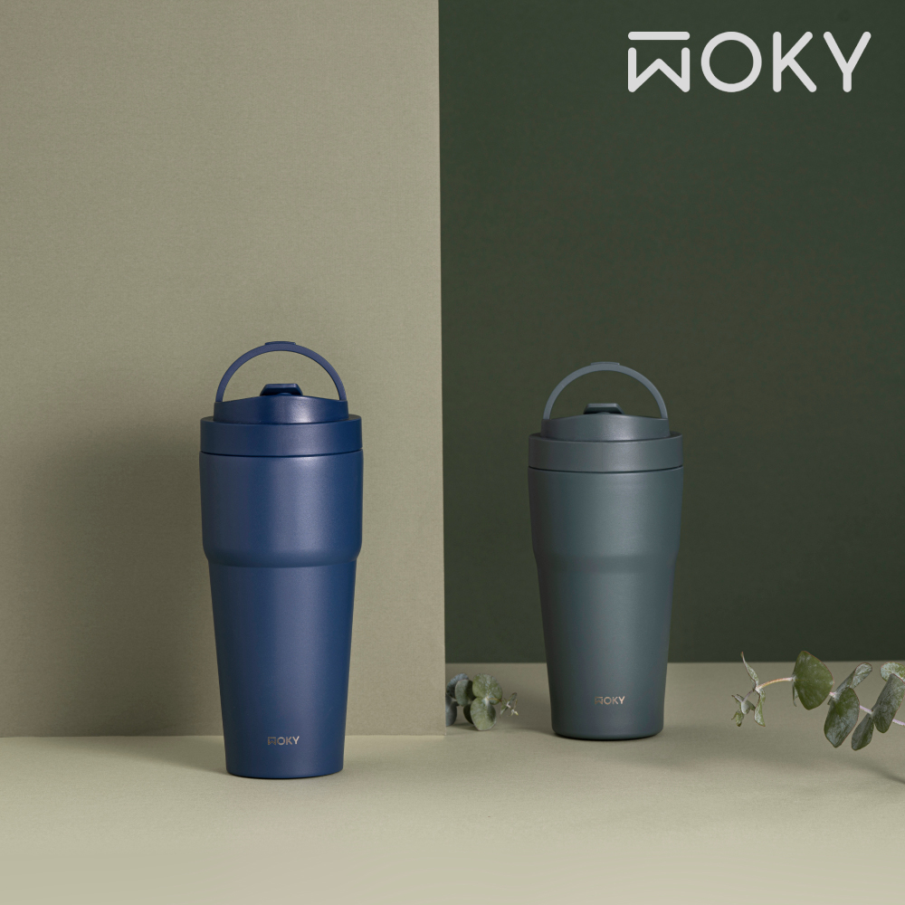 【WOKY 沃廚】-[ ]渾圓杯-手提雙層陶瓷易潔層保溫杯550ml - PChome 24h購物
