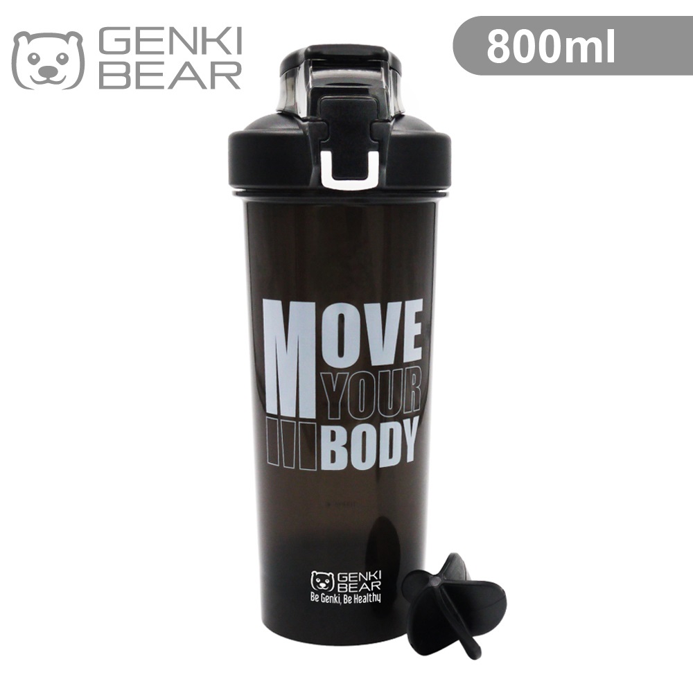 GENKI BEAR 樂搖運動水壺 800ml 黑色 - PChome 24h購物