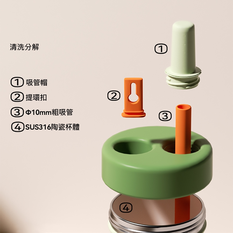 CHAKO LAB 485ml 環保隨行BOBO啵啵陶瓷保溫杯 - PChome 24h購物