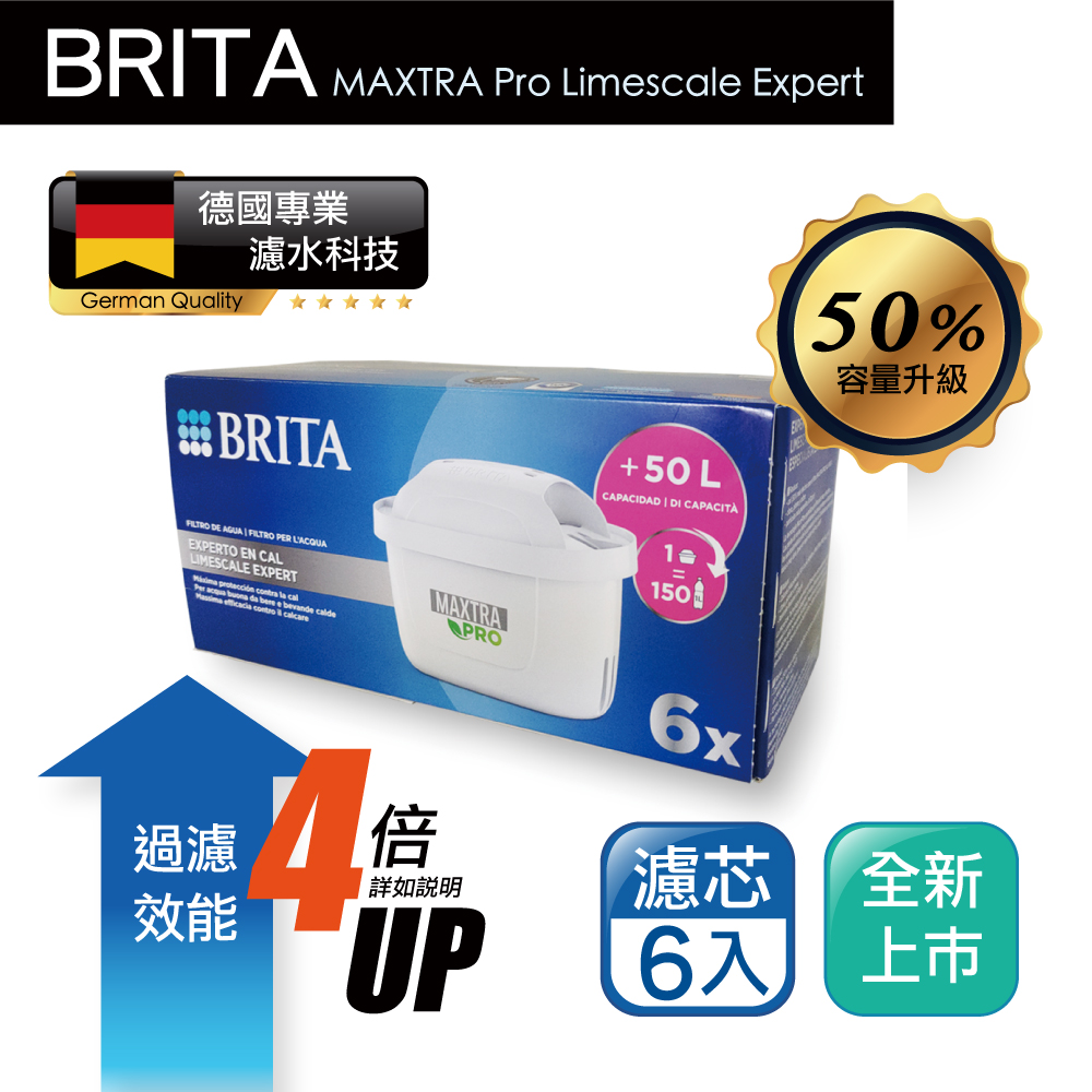 【BRITA】德國製 MAXTRA Pro Limescale Expert 去水垢濾芯 6入 濾水壺適用 - PChome 24h購物