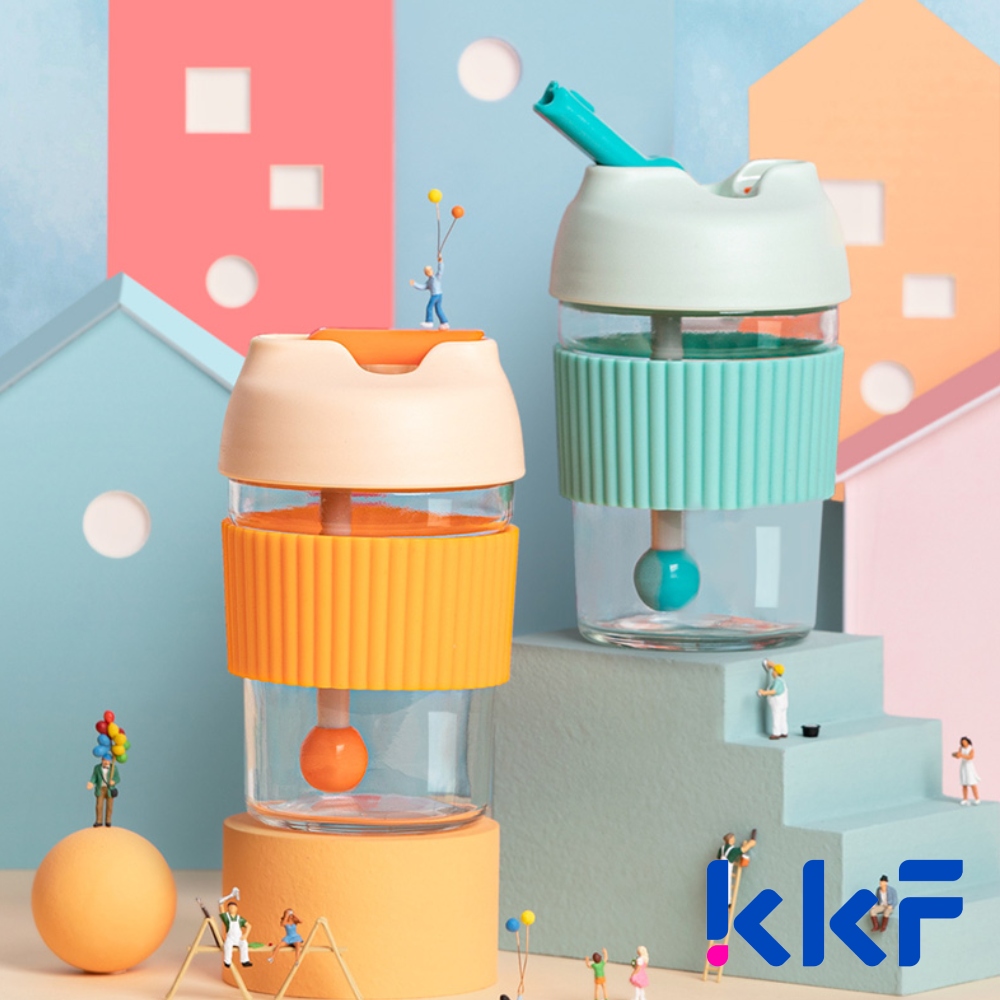 【吻吻魚 KKF】彩虹啵啵兩用隨身杯 365ml - PChome 24h購物