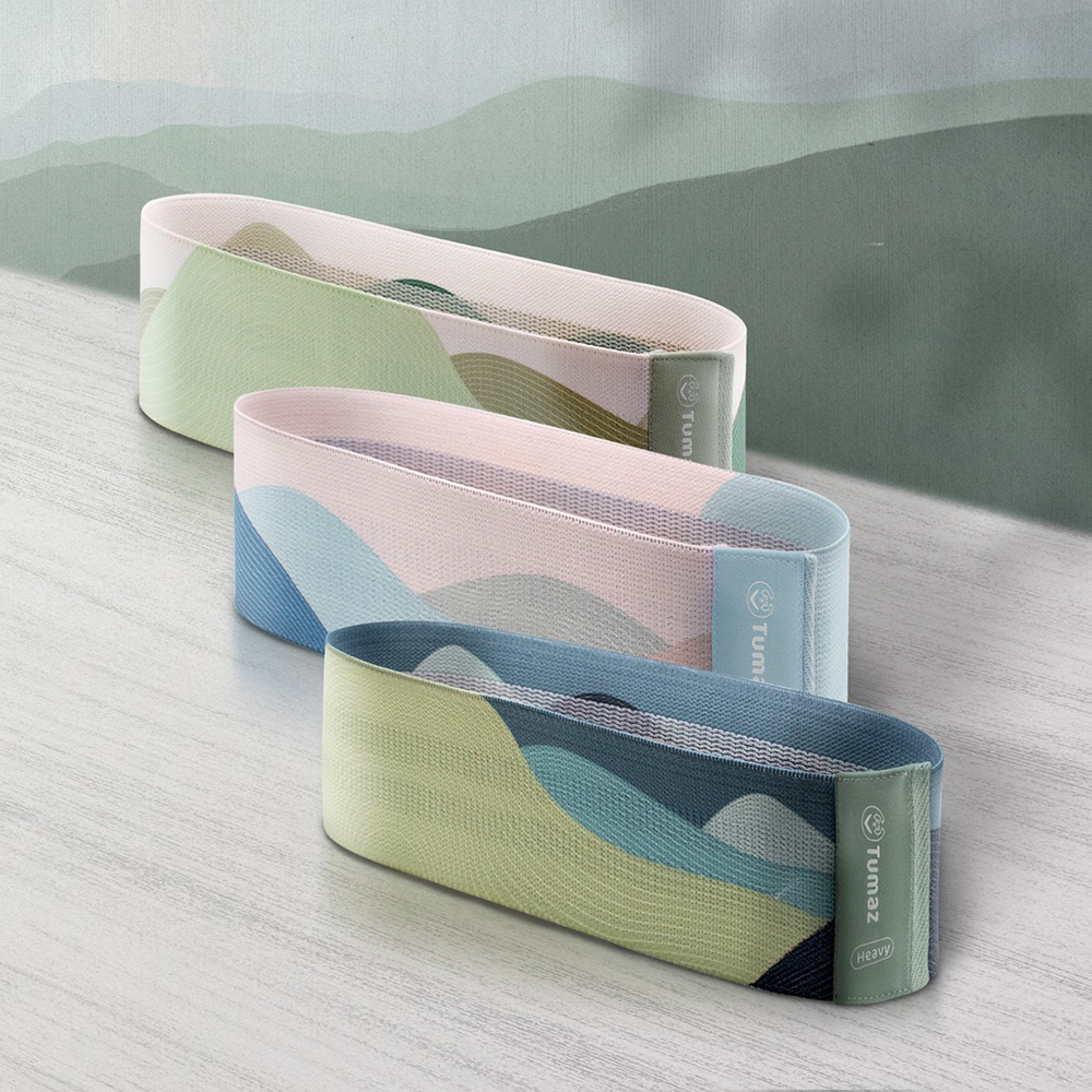 【Tumaz月熊健身】獨家色3入組-山形紋 三階段織布翹臀圈 附收納網袋 不翻邊彈力圈 阻力繩 - PChome 24h購物