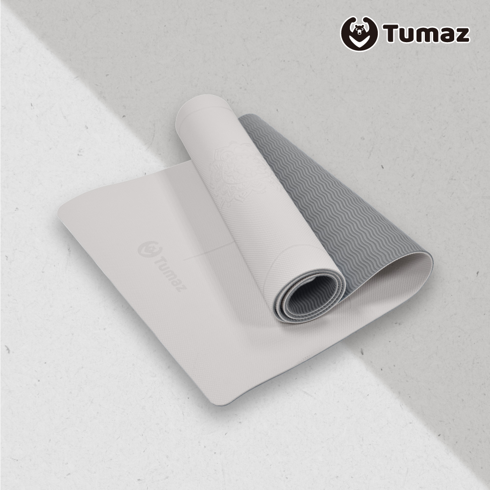 【Tumaz月熊健身】6mm TPE雙色瑜珈墊-正位線款 質感岩灰 - PChome 24h購物