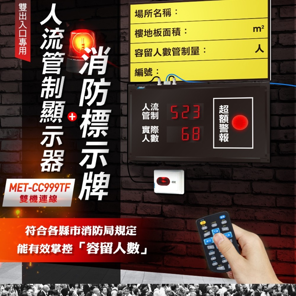 MET-CC999TF 人流管制顯示器/雙出入口(不含安裝)+消防標示牌 - PChome 24h購物