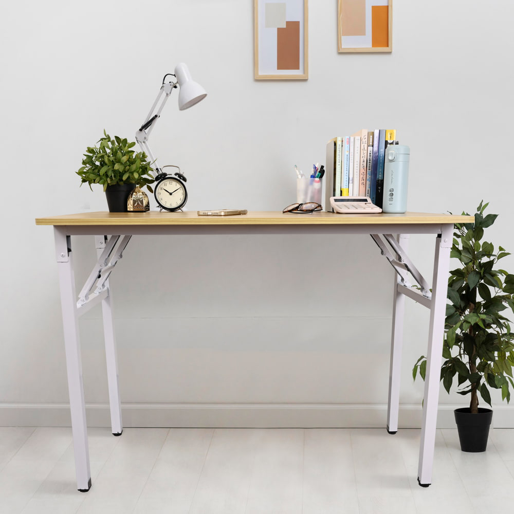 【AOTTO】免組裝寬大折疊木紋書桌-100公分(懶人桌 邊桌 工作桌 電腦桌) - PChome 24h購物