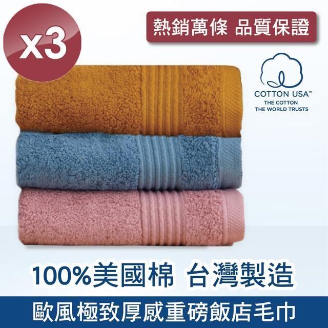 【HKIL-巾專家】MIT歐風極緻厚感重磅飯店彩色毛巾(3色任選)-3入組 - PChome 24h購物