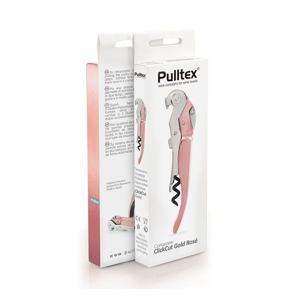 【Pulltex】西班牙ClickCut縮回式兩段開瓶器-玫瑰金 - PChome 24h購物