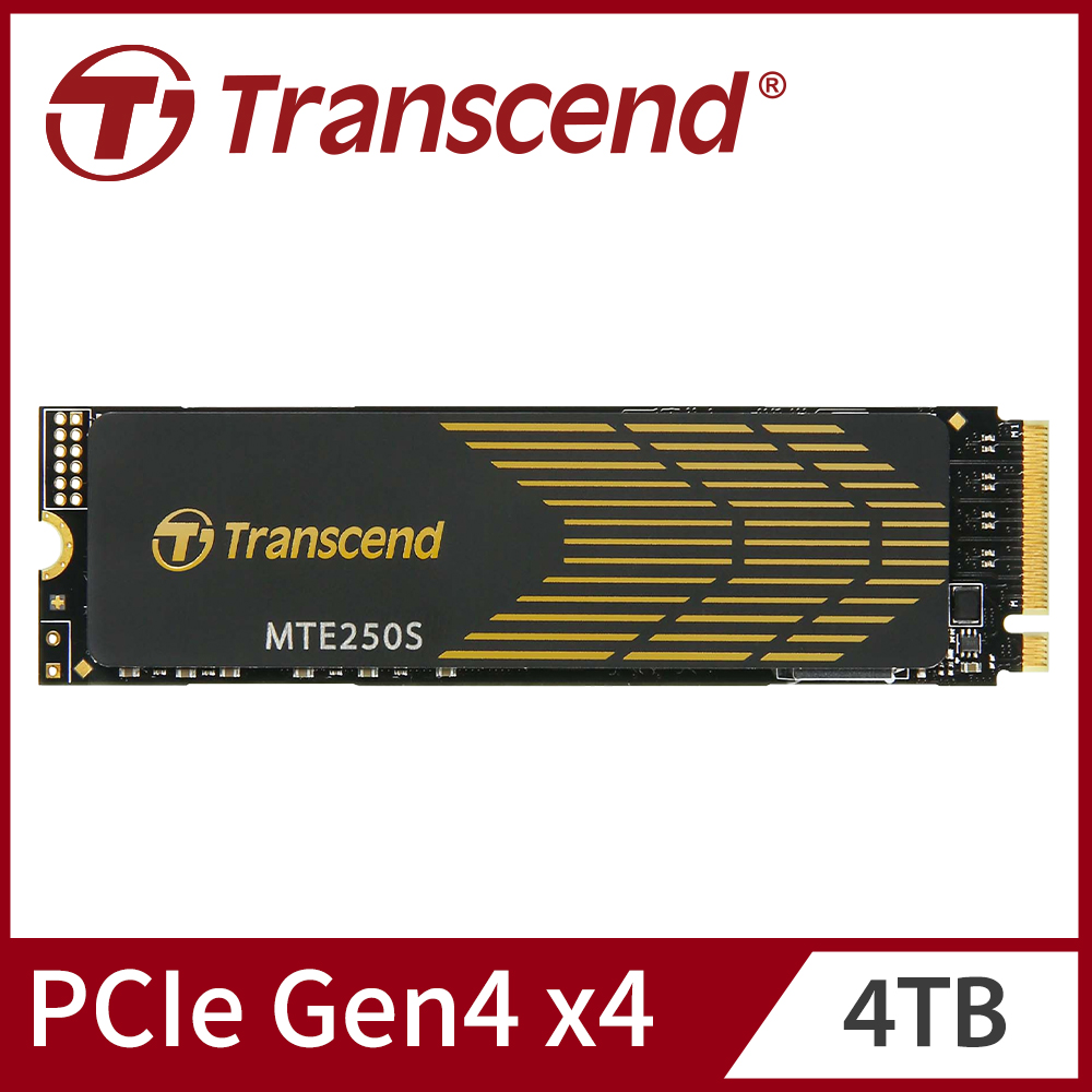 Transcend 創見 MTE250S 4TB M.2 2280 PCIe Gen4x4 SSD固態硬碟(TS4TMTE250S ...