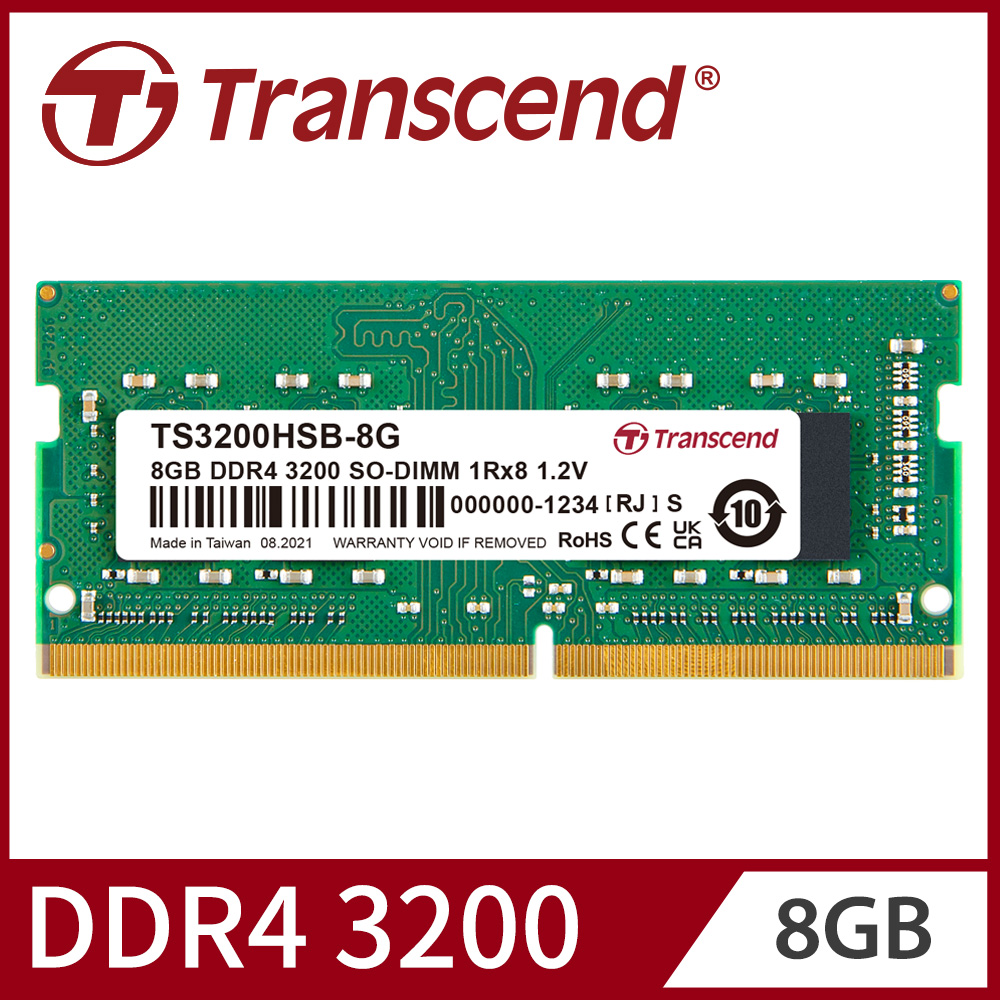 Transcend 創見 8GB TSRam DDR4 3200 筆記型記憶體(TS3200HSB-8G) - PChome 24h購物