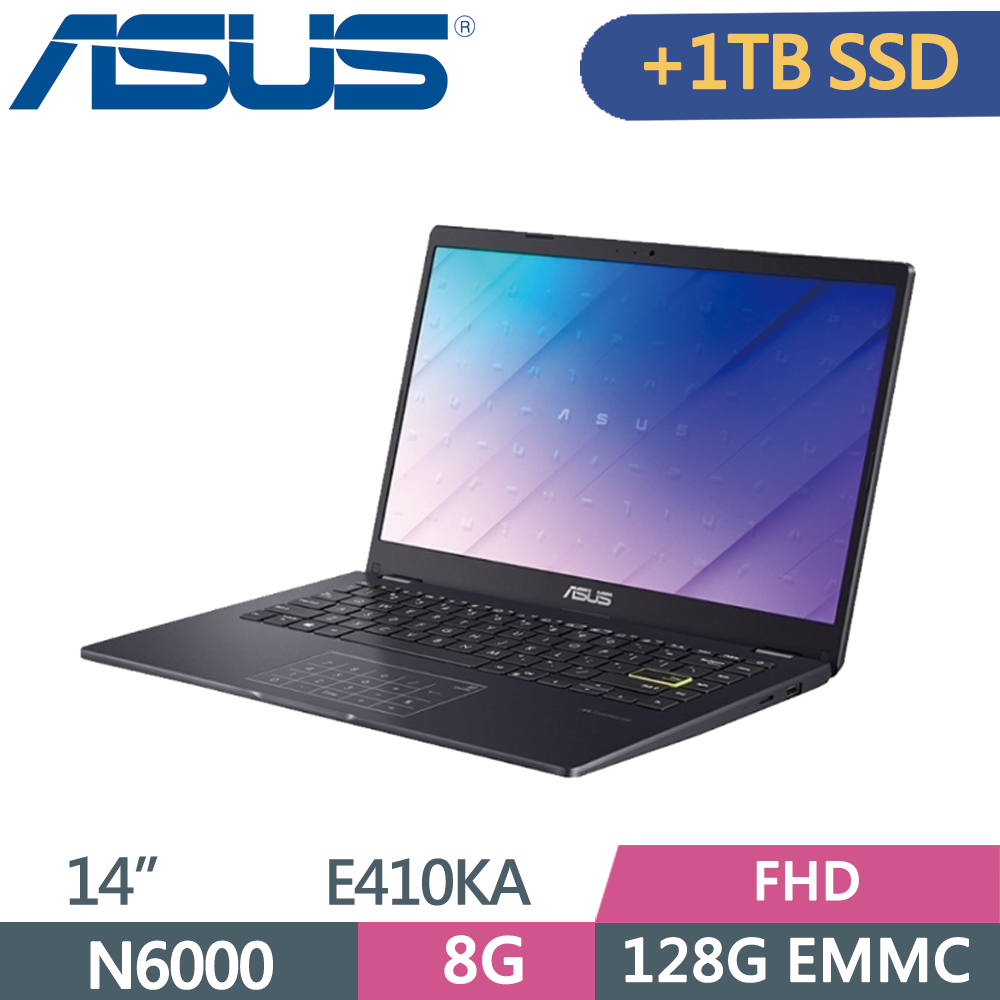 ASUS Vivobook Go 14 E410KA-0321BN6000 夢想藍(N6000/8G/EMMC 128G+1TB SSD ...