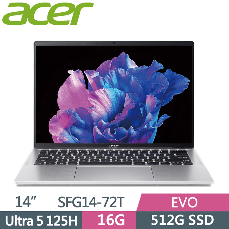 ACER Swift GO SFG14-72T-577W 銀(Intel Core Ultra 5 125H/16G/512G PCIe ...