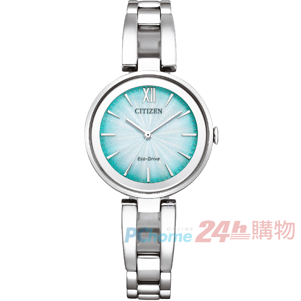 CITIZEN 星辰 Eco-Drive 光動能手環式腕錶-EM0801-85X 綠 - PChome 24h購物