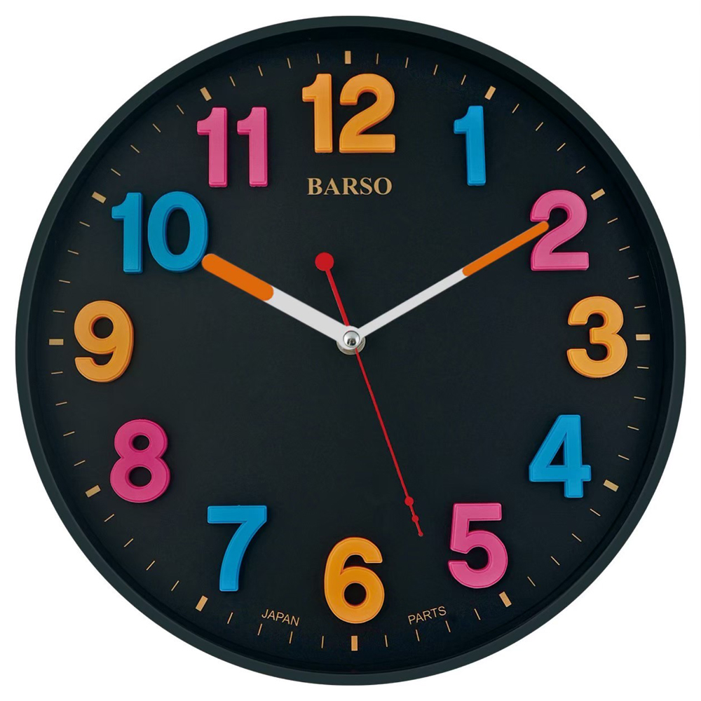 BARSO BS-807 酷黑現代時尚繽紛立體數字時鐘掛鐘 - PChome 24h購物