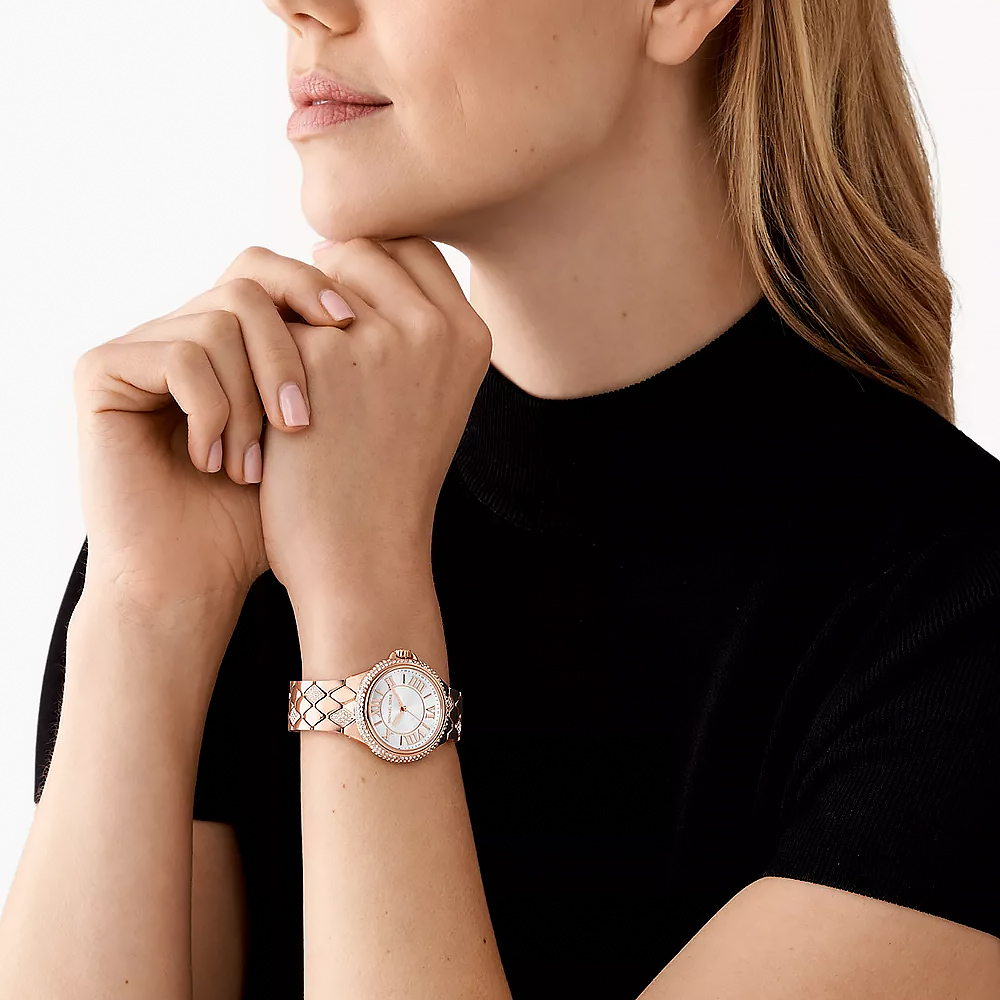 Michael Kors MK Camille 古典羅馬時刻菱格紋晶鑽女錶-33mm MK4810 - PChome 24h購物