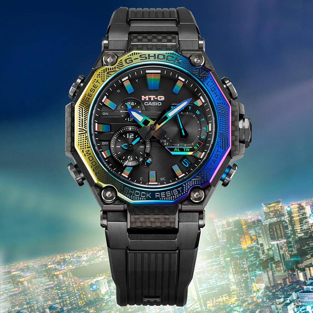 CASIO 卡西歐 G-SHOCK MTG 彩虹錶圈 太陽能藍芽電波錶 MTG-B2000YR-1A - PChome 24h購物