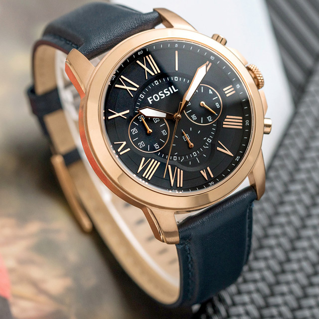 【FOSSIL】公司貨 GRANT 深藍魅力男士腕錶(FS4835) - PChome 24h購物