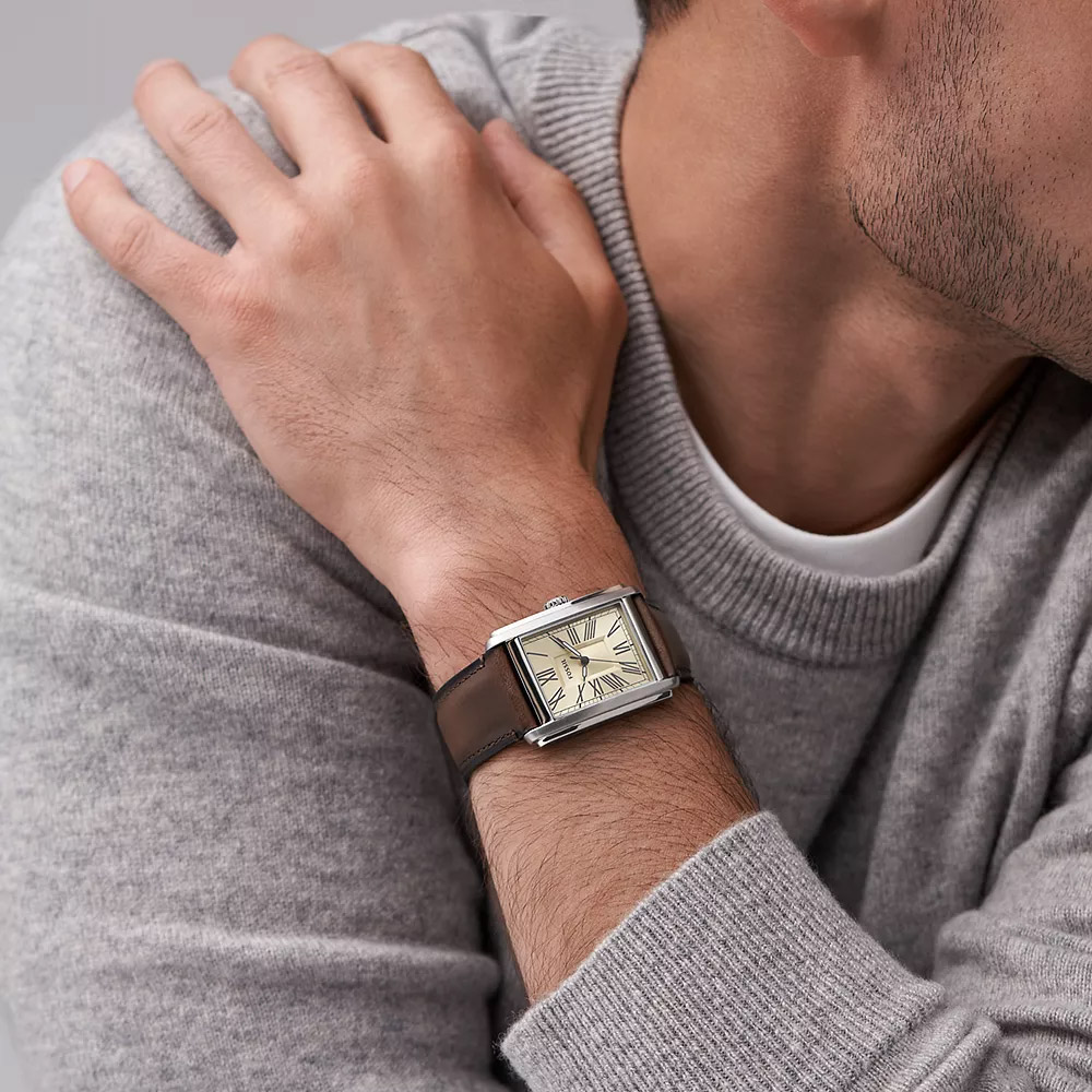 FOSSIL Carraway 復古羅馬方形中性手錶(FS6012) - PChome 24h購物