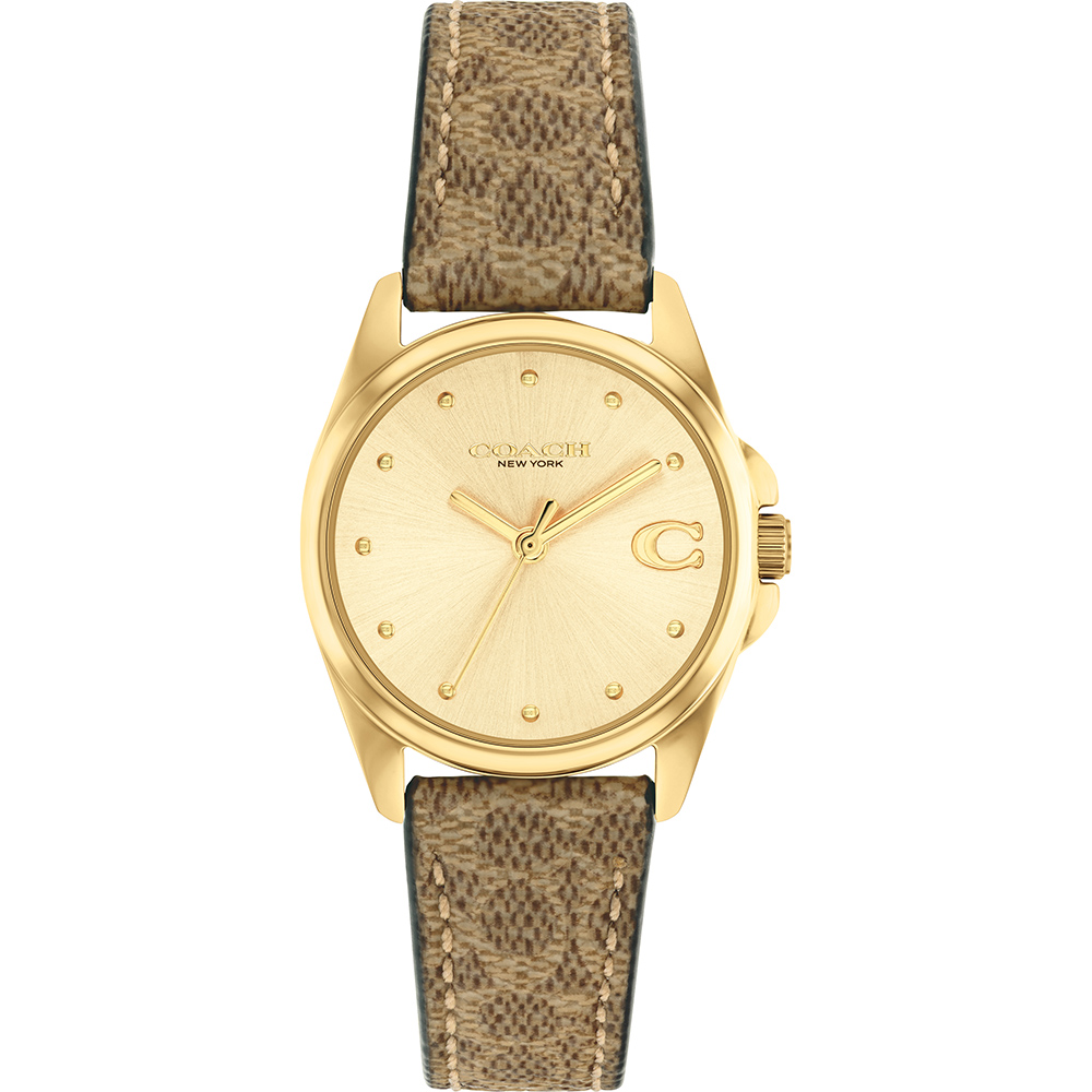 COACH Greyson C字皮帶女錶-金/28mm(CO14504107) - PChome 24h購物