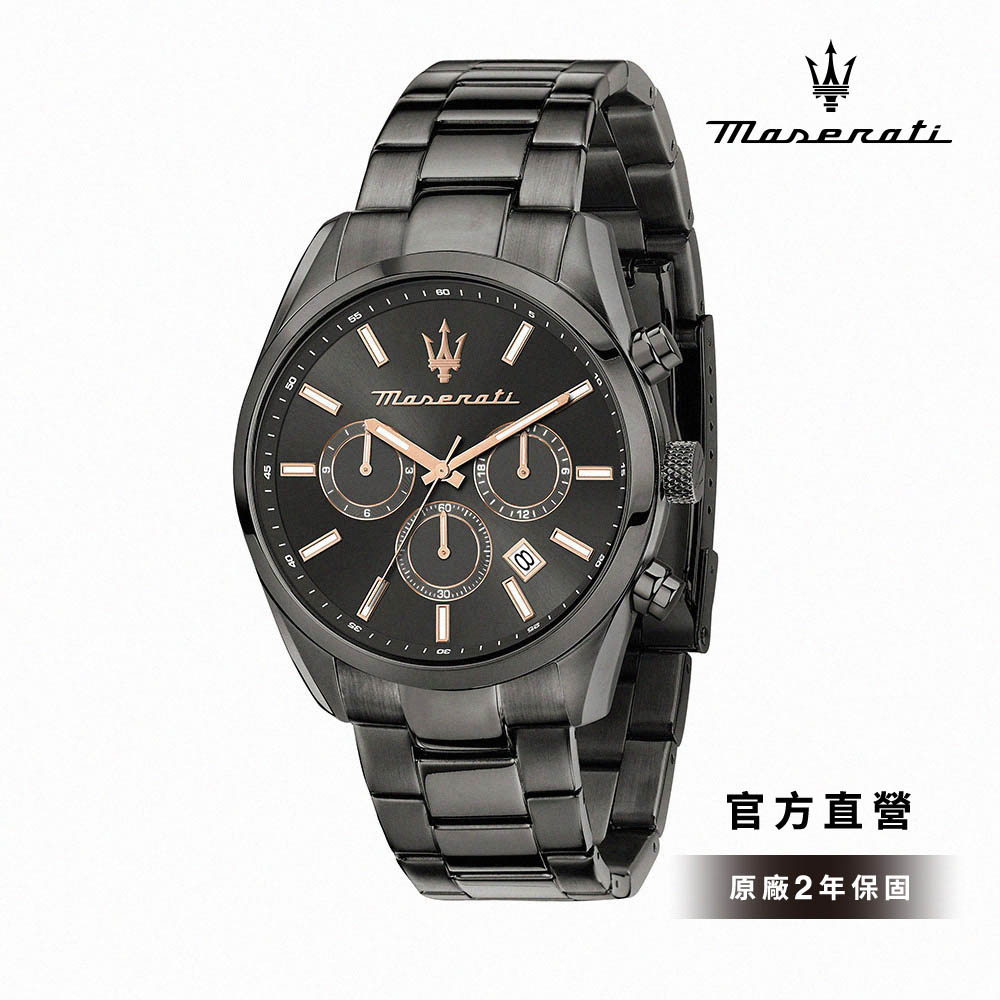 【MASERATI】 Attrazione 極致吸引系列三眼手錶 打火石 槍灰色不鏽鋼鍊帶 43MM R8853151001 - PChome ...