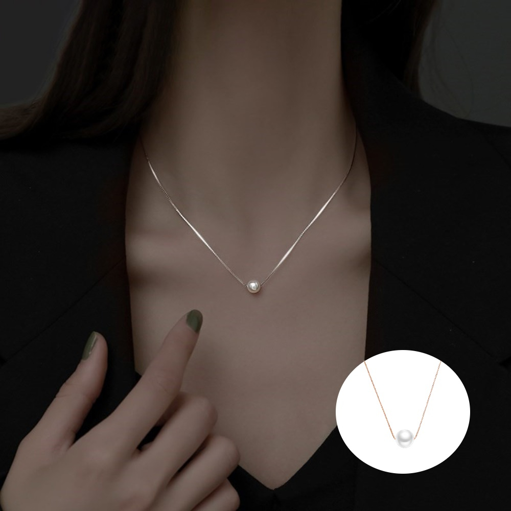 【A&R】s925純銀法式簡約風珍珠項鍊 兩色任選 - PChome 24h購物