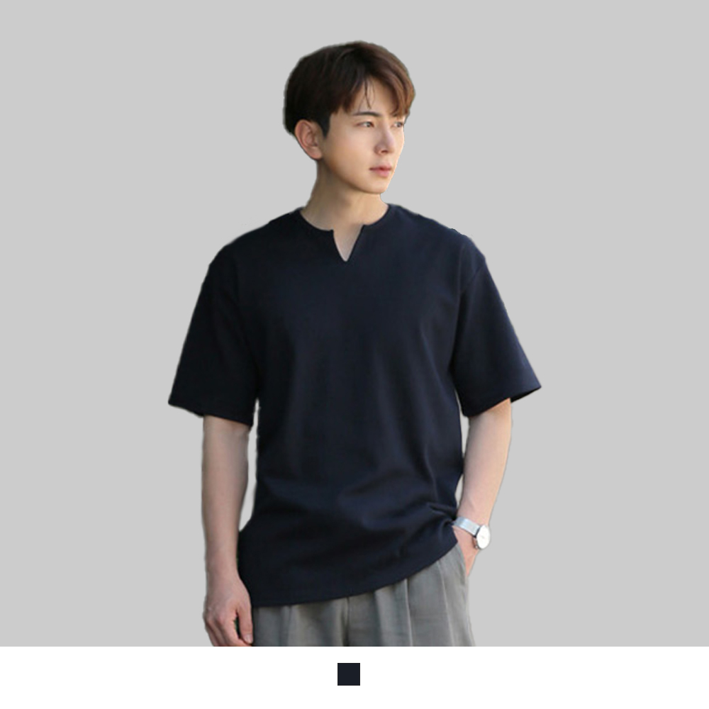 【男人幫】領口開岔純棉短袖T恤---T1725 - PChome 24h購物