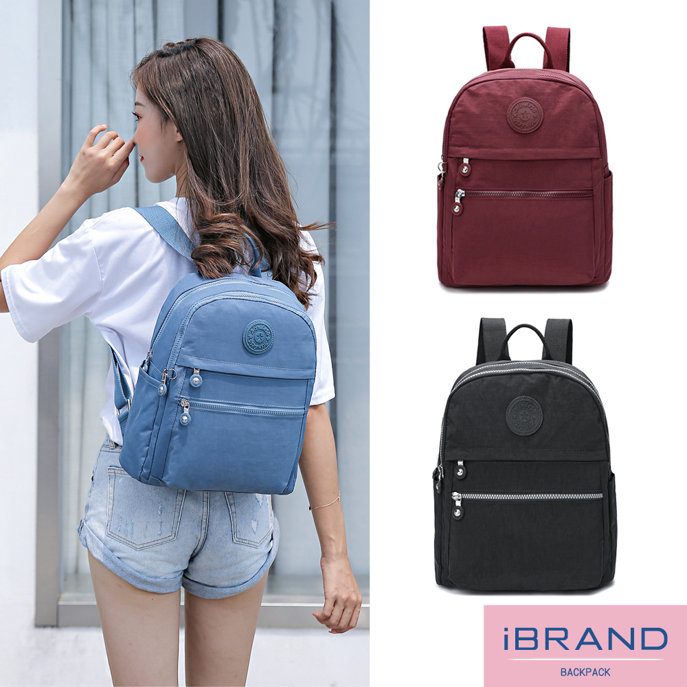 iBrand後背包 輕盈防潑水雙拉鍊後背包(多色任選) - PChome 24h購物