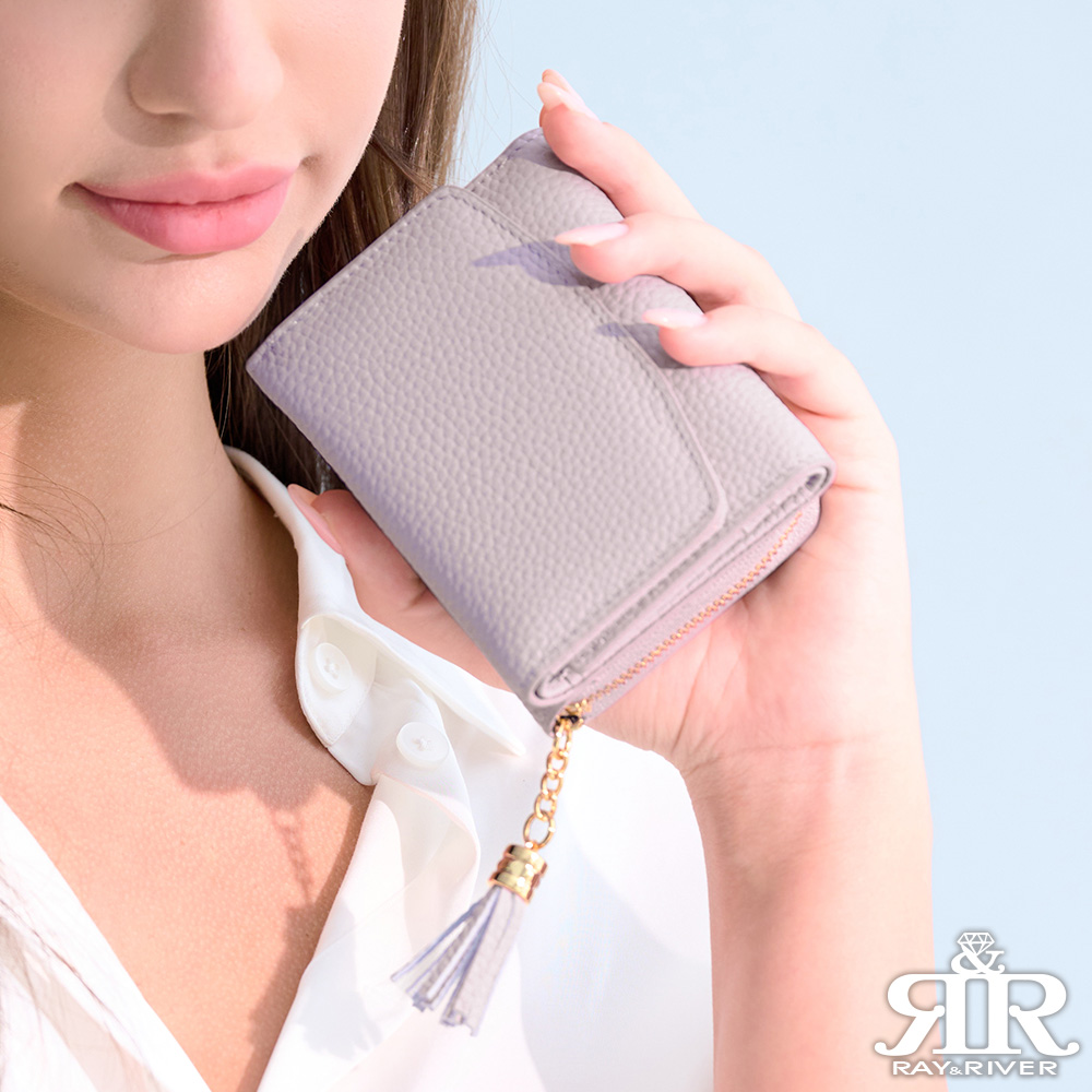 2R 洽咪牛皮 Charm 時尚流蘇短夾 多芬紫 - PChome 24h購物