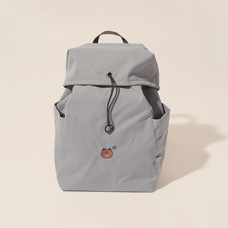 HELLOLULU 【LINE FRIENDS】CELESTE繩扣後背包(S)- 熊大灰 - PChome 24h購物