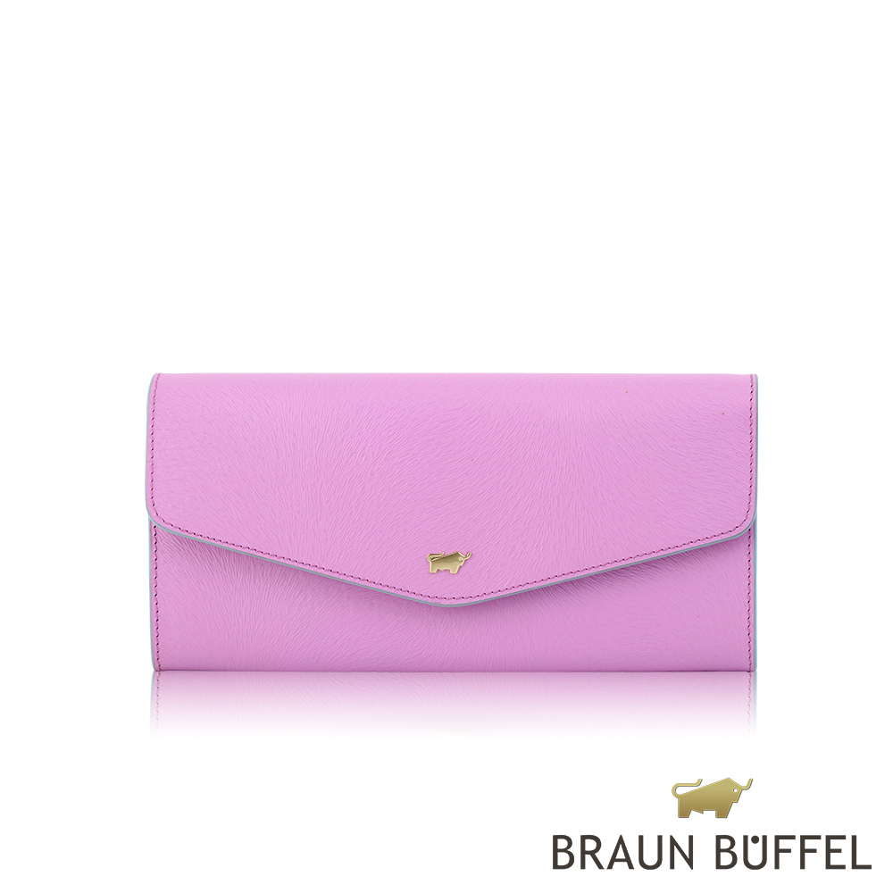 【BRAUN BUFFEL 德國小金牛】台灣總代理 奧菲莉亞-F 12卡兩折長夾-珠光紫/BF682-621-VIO - PChome 24h購物