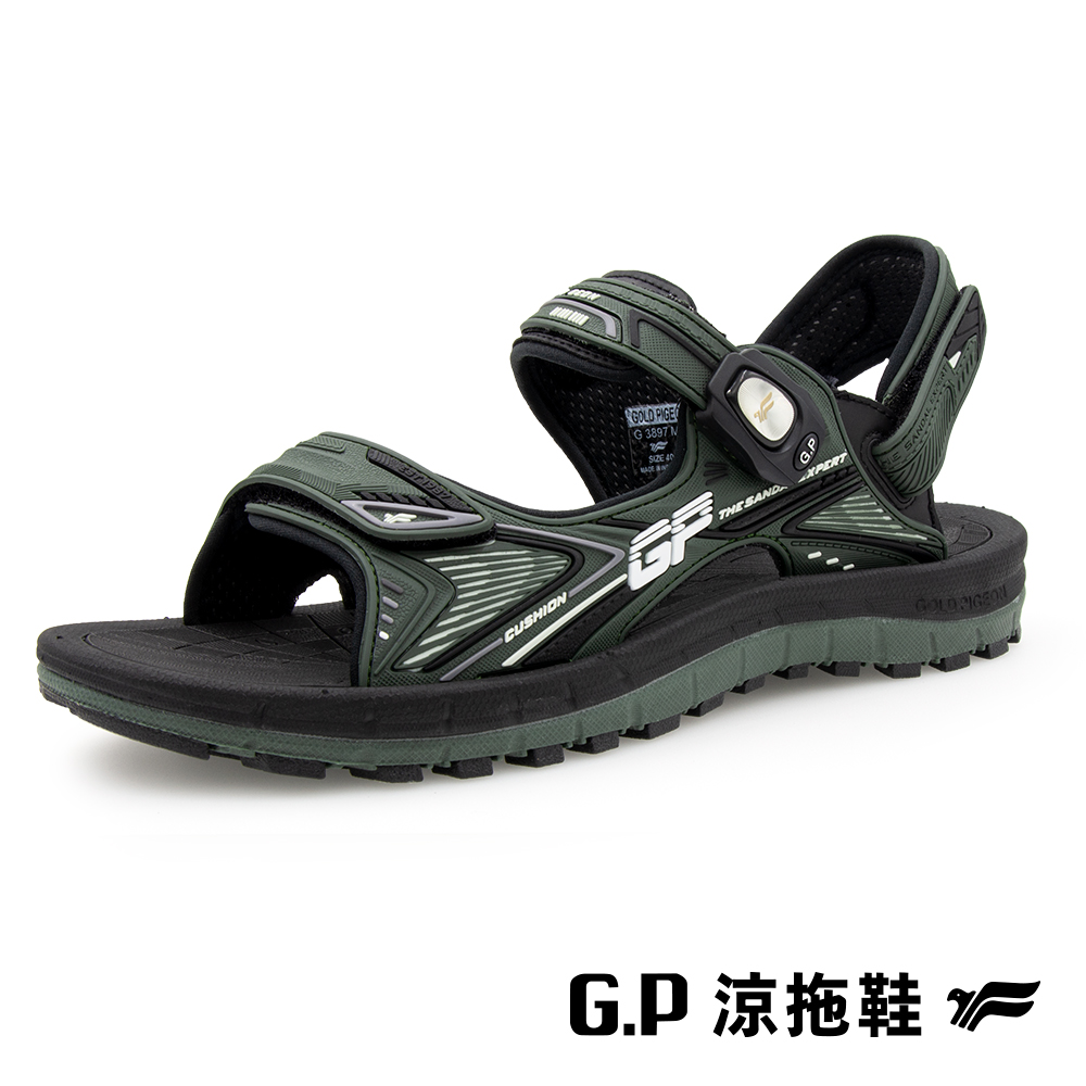 【G.P 雙層舒適緩震兩用涼拖鞋】G3897M-60 軍綠色 (SIZE:38-44 共二色) - PChome 24h購物