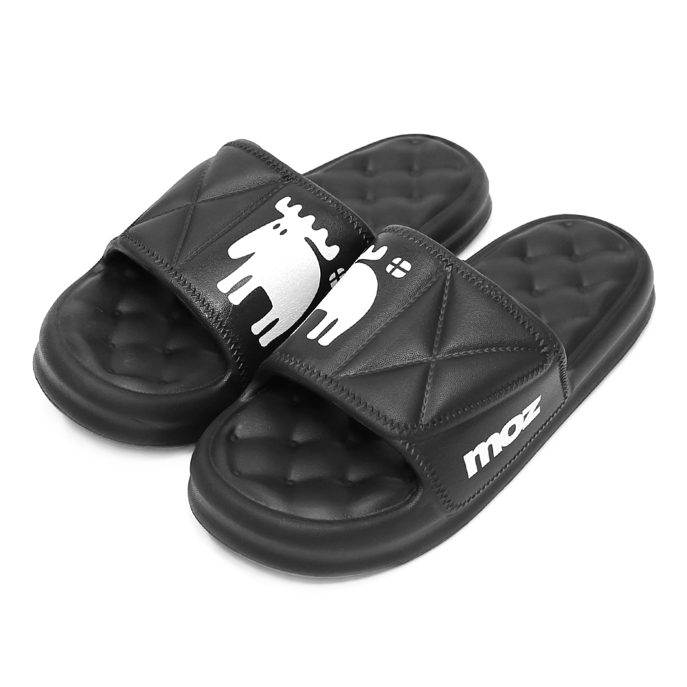 moz瑞典 駝鹿 厚片鬆餅拖鞋-可麗露黑 - PChome 24h購物