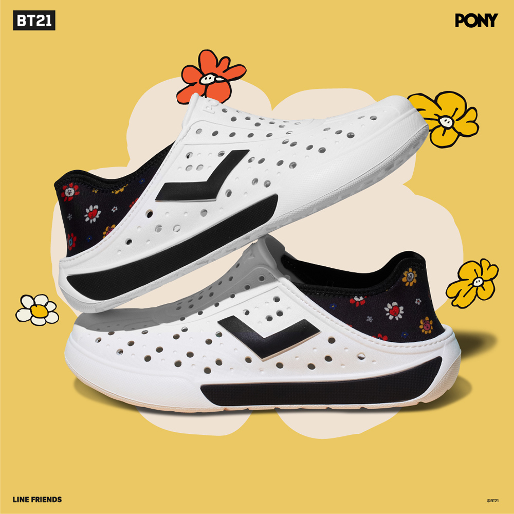 【PONY】BT21特別款 女 防水 拖鞋 洞洞鞋 雨鞋 水鞋 花花世界 - 宇宙黑( ENJOY) - PChome 24h購物